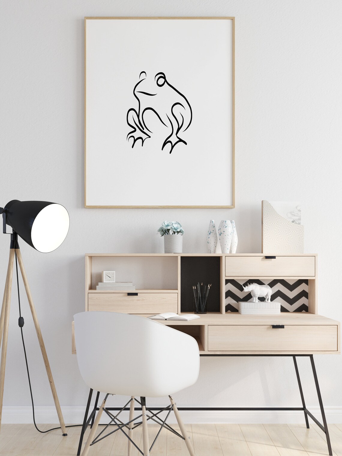 Frog Line Art, Nursery Wall Art, Pond Animals, Minimalistic, Abstract ...