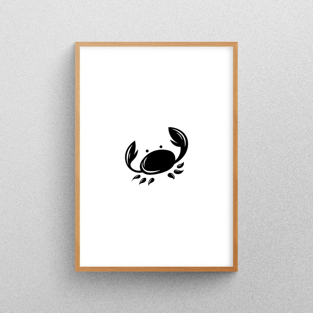 Crab Digital Wall Art Print Abstract Drawing, Minimalistic - Etsy