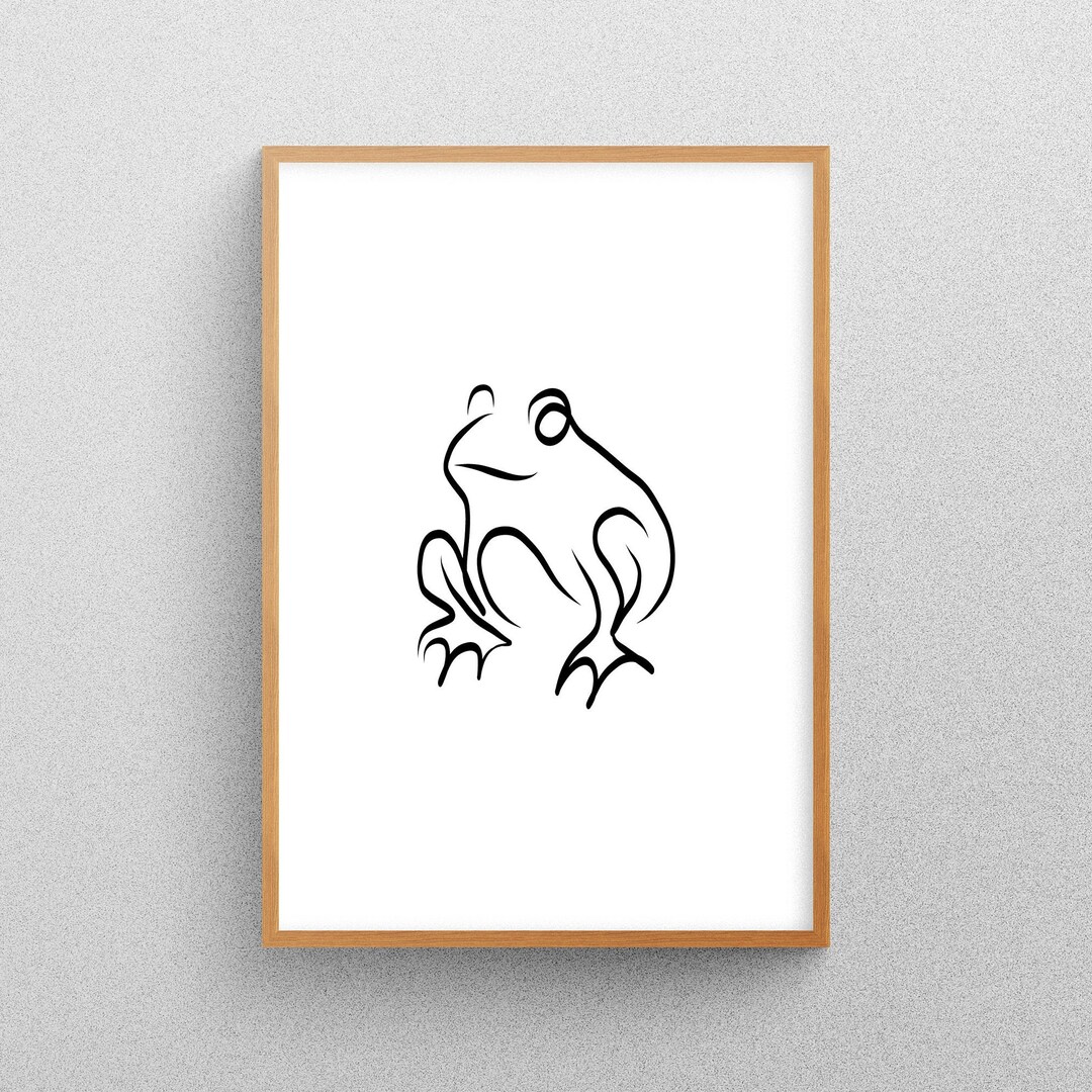 Frog Line Art, Nursery Wall Art, Pond Animals, Minimalistic, Abstract ...
