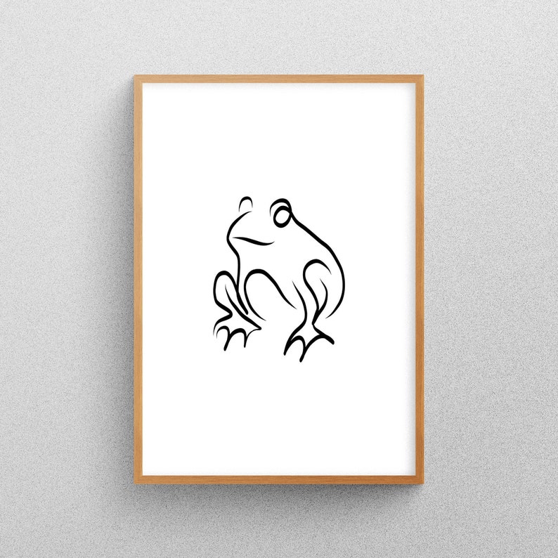 Frog Line Art, Nursery Wall Art, Pond Animals, Minimalistic, Abstract ...