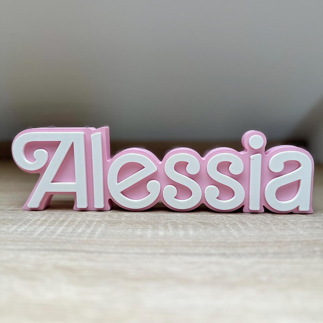 Barbie Lettering - Decorative 3D Printed Stand With Personalized ...