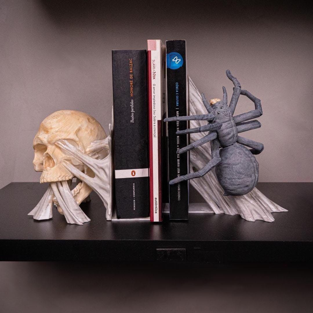 3D Printed Fantasy Skull Spider Bookend, Unique Design, Fantasy ...