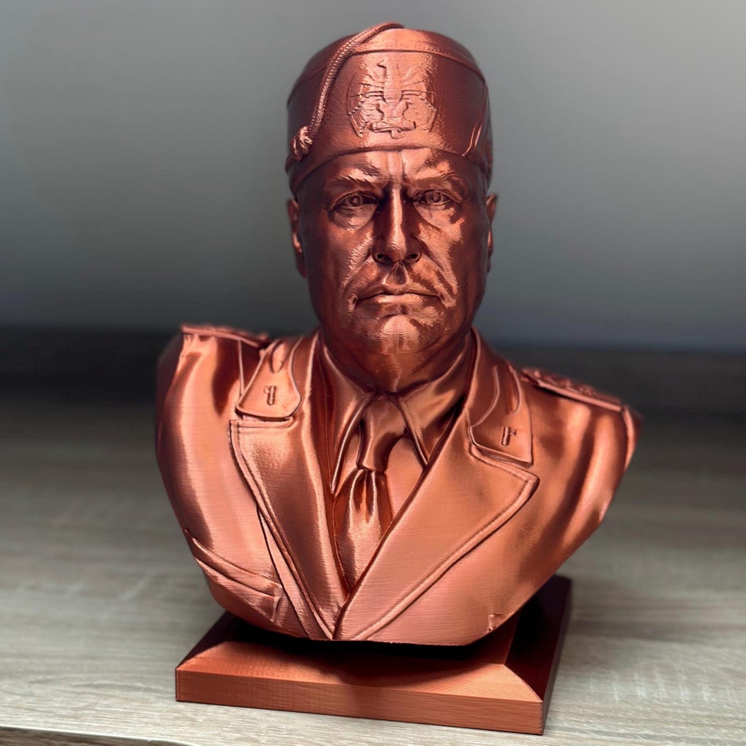 Benito Mussolini Bust or Headset Holder 3D Print | Headphone Holder ...