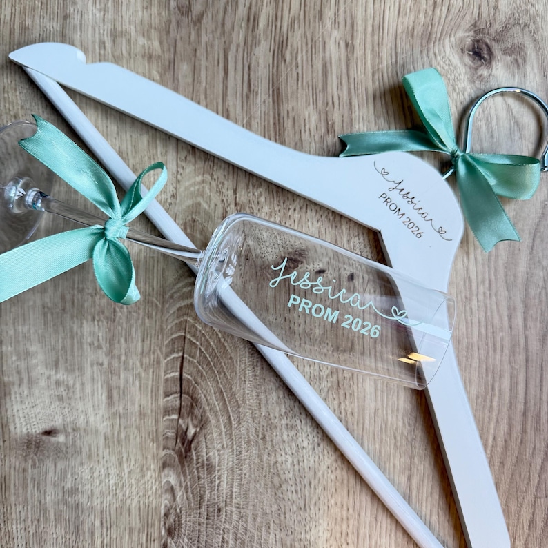 Personalized Prom Champagne Flute & Hanger Set | 2026 Keepsake - Etsy