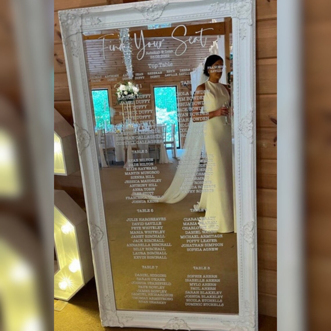 Wedding Mirror Decals Seating Plan Table Plan Sticker - Etsy UK