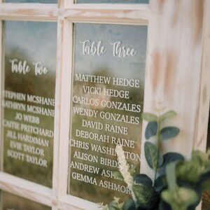 Wedding Mirror Decals Seating Plan Table Plan Sticker Sign Chart Cute ...