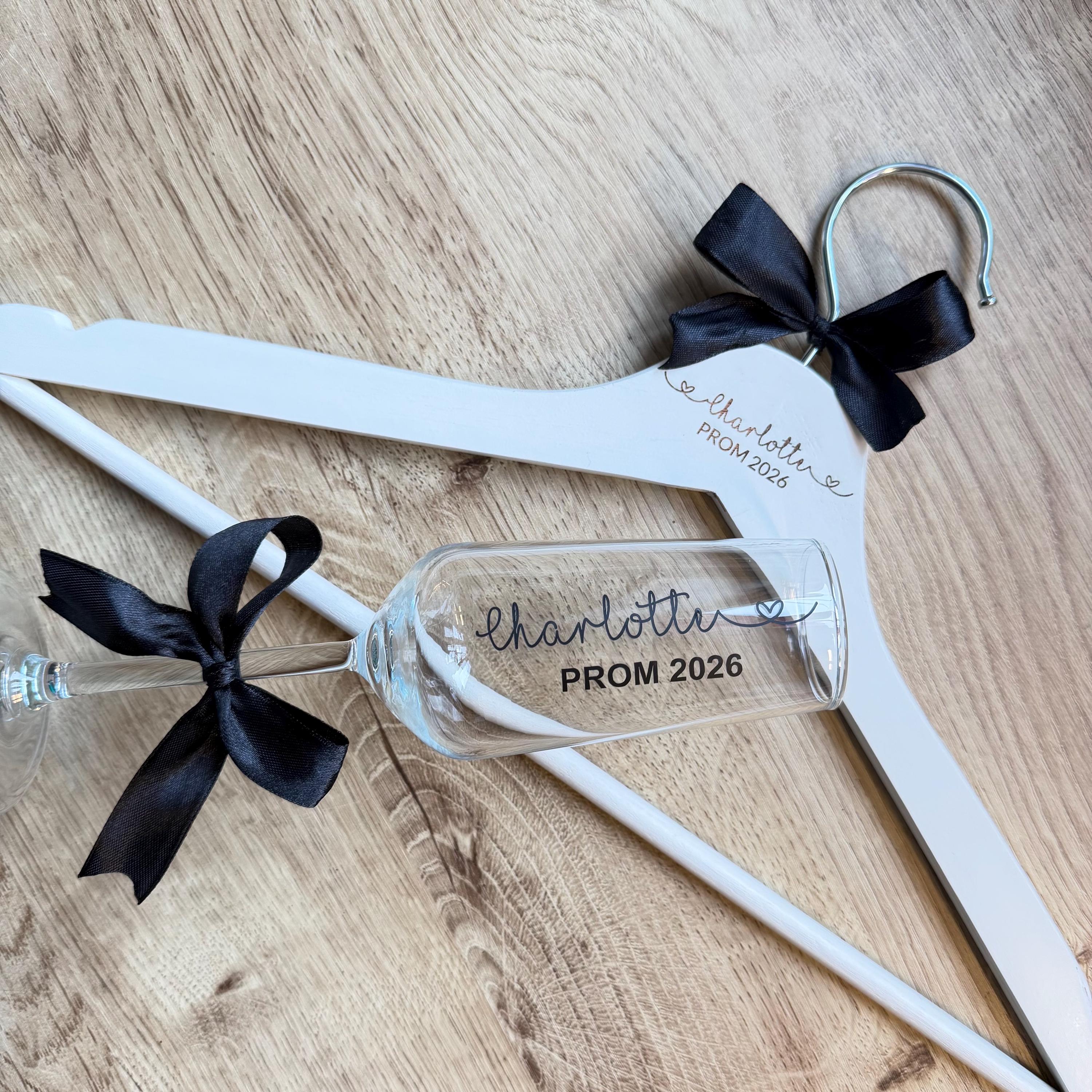 Personalized Prom Champagne Flute & Hanger Set | 2026 Keepsake - Etsy