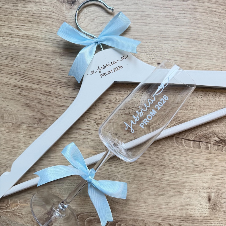 Personalized Prom Champagne Flute & Hanger Set | 2026 Keepsake - Etsy