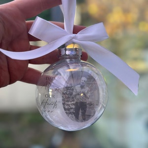 Floating Photo Memorial Memory Bauble, Special Bauble, Personalised ...