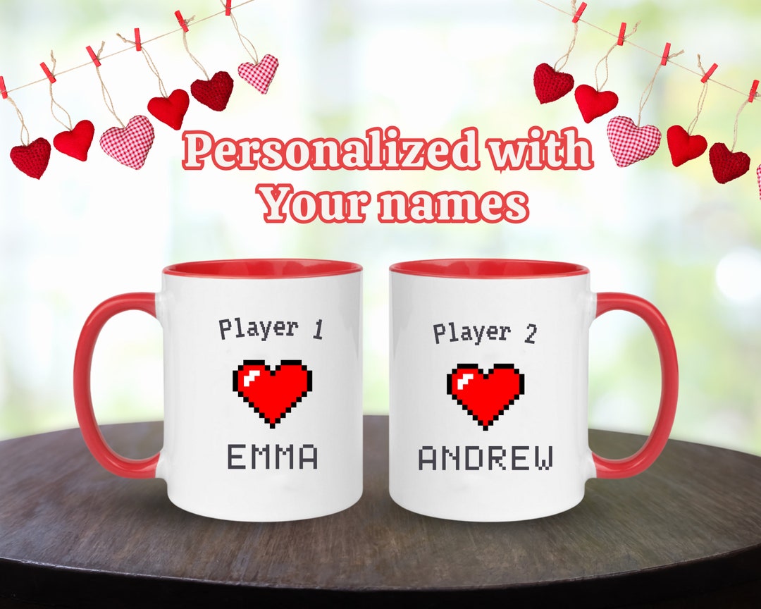Personalized Gamer Couple Mugs: Player 1 & 2 Matching Set - Etsy