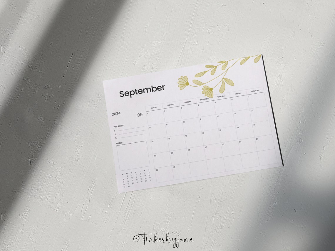 Printable Calendar 2024 Minimalist Monthly Planner 2024 A4 Size ...