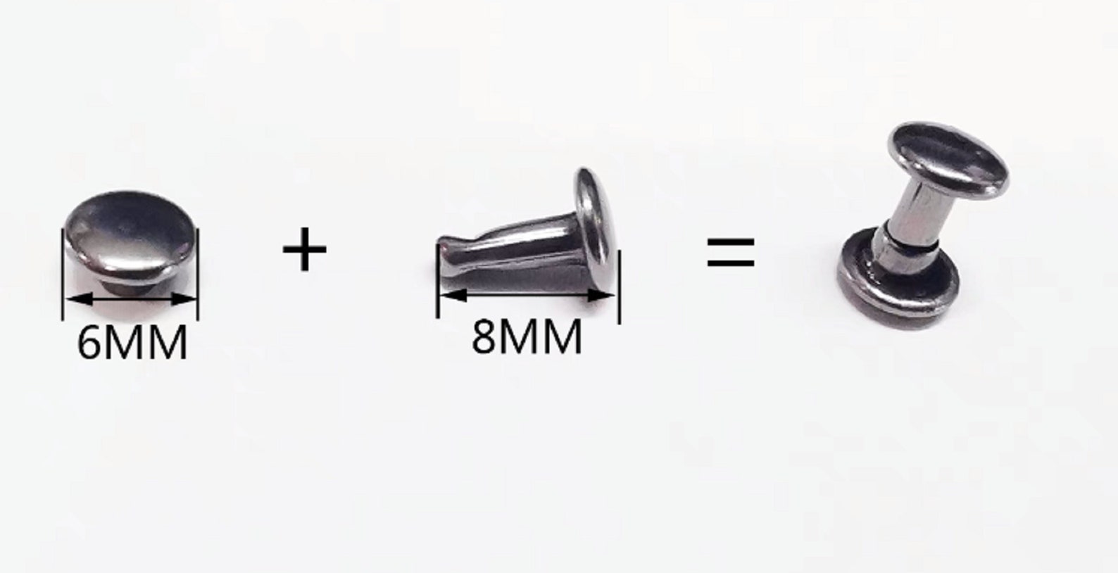 6-8mm Double Capped Rivets Gun Metal Black 100 Sets - Etsy Hong Kong