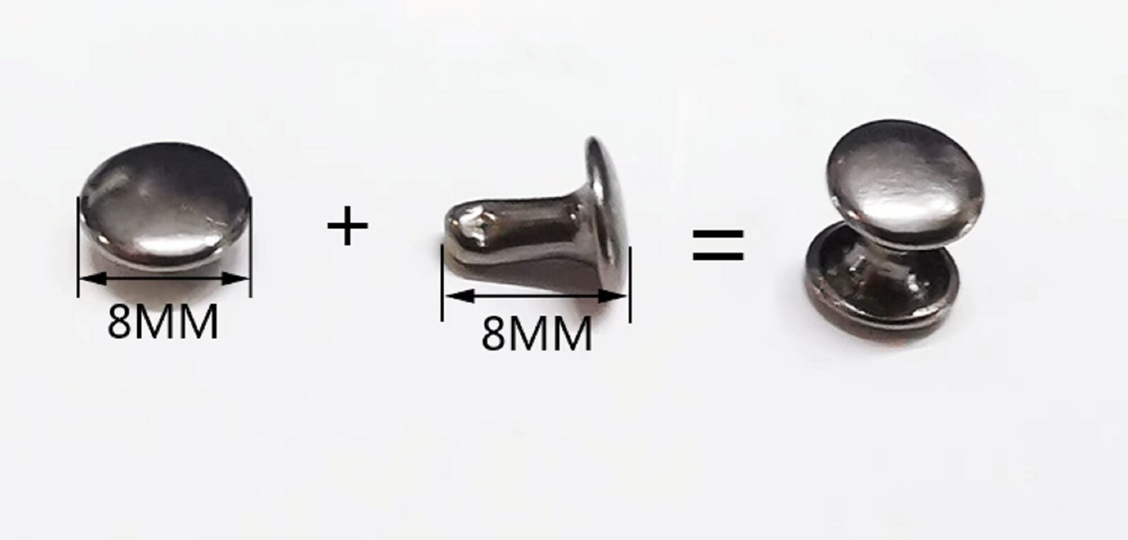 6-8mm Double Capped Rivets Gun Metal Black 100 Sets - Etsy Hong Kong