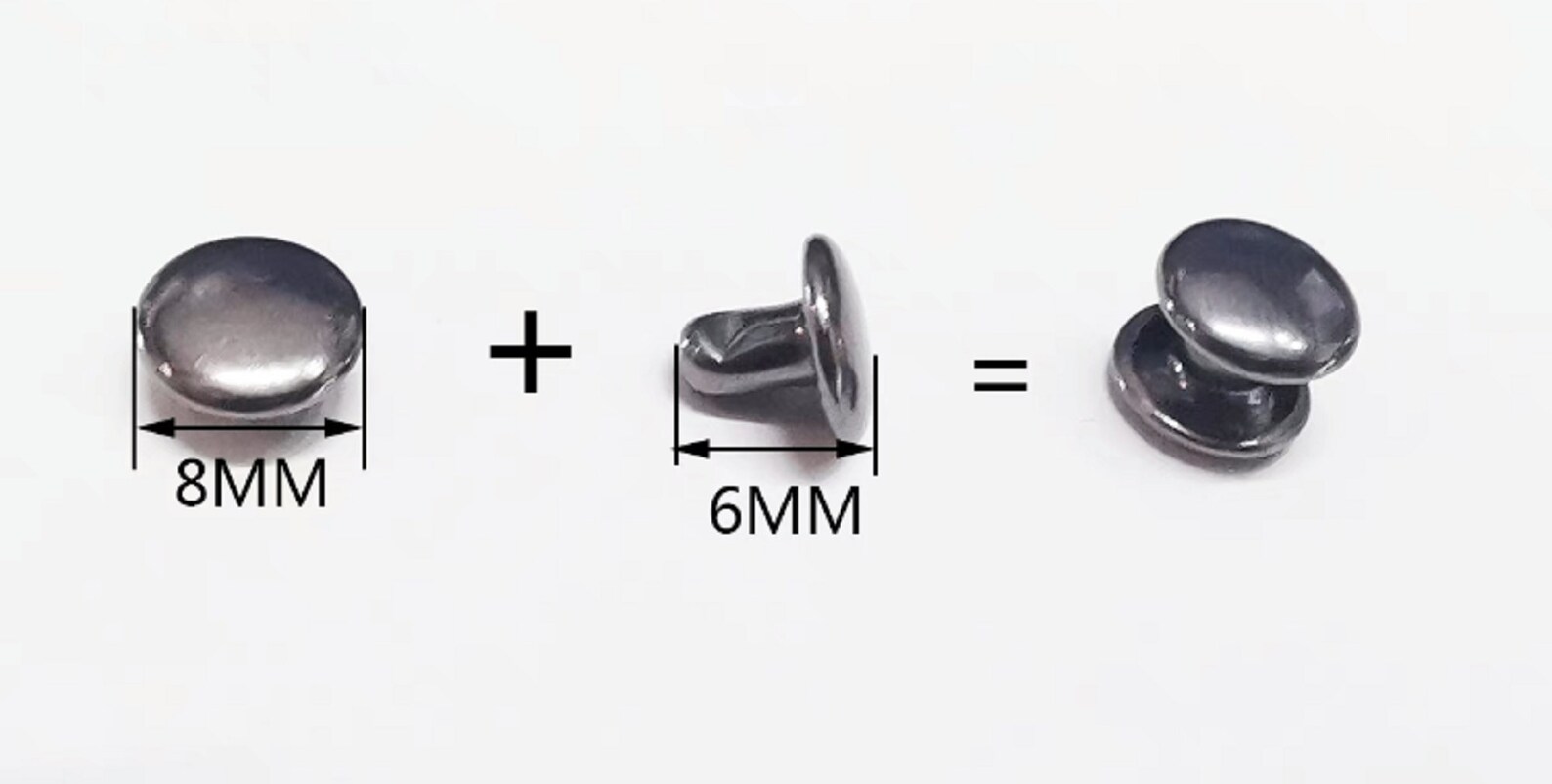 6-8mm Double Capped Rivets Gun Metal Black 100 Sets - Etsy Hong Kong