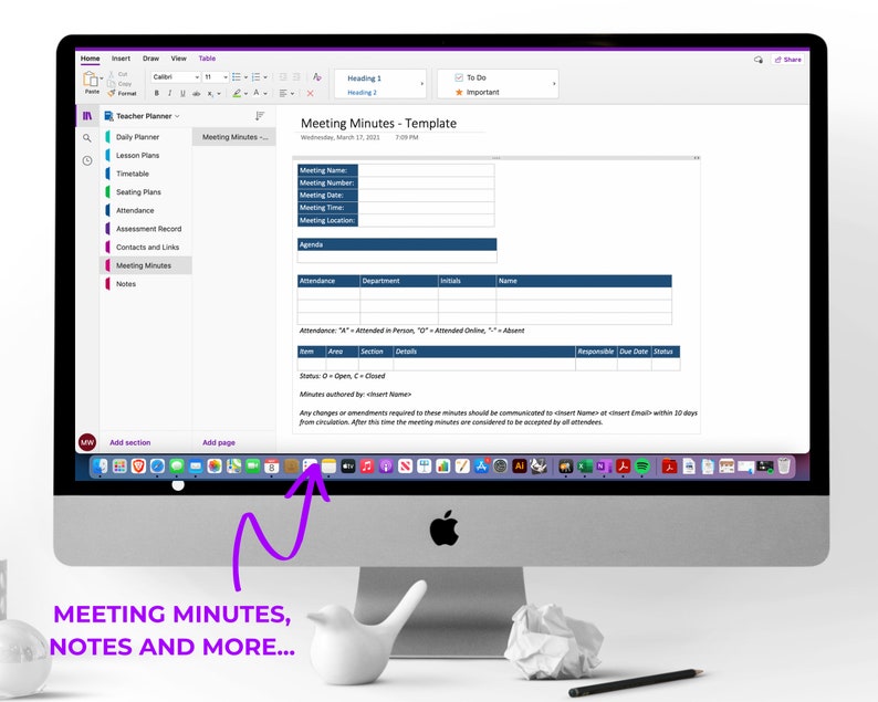 Onenote Teacher Planner Onenote Undated Digital Planner for | Etsy ...
