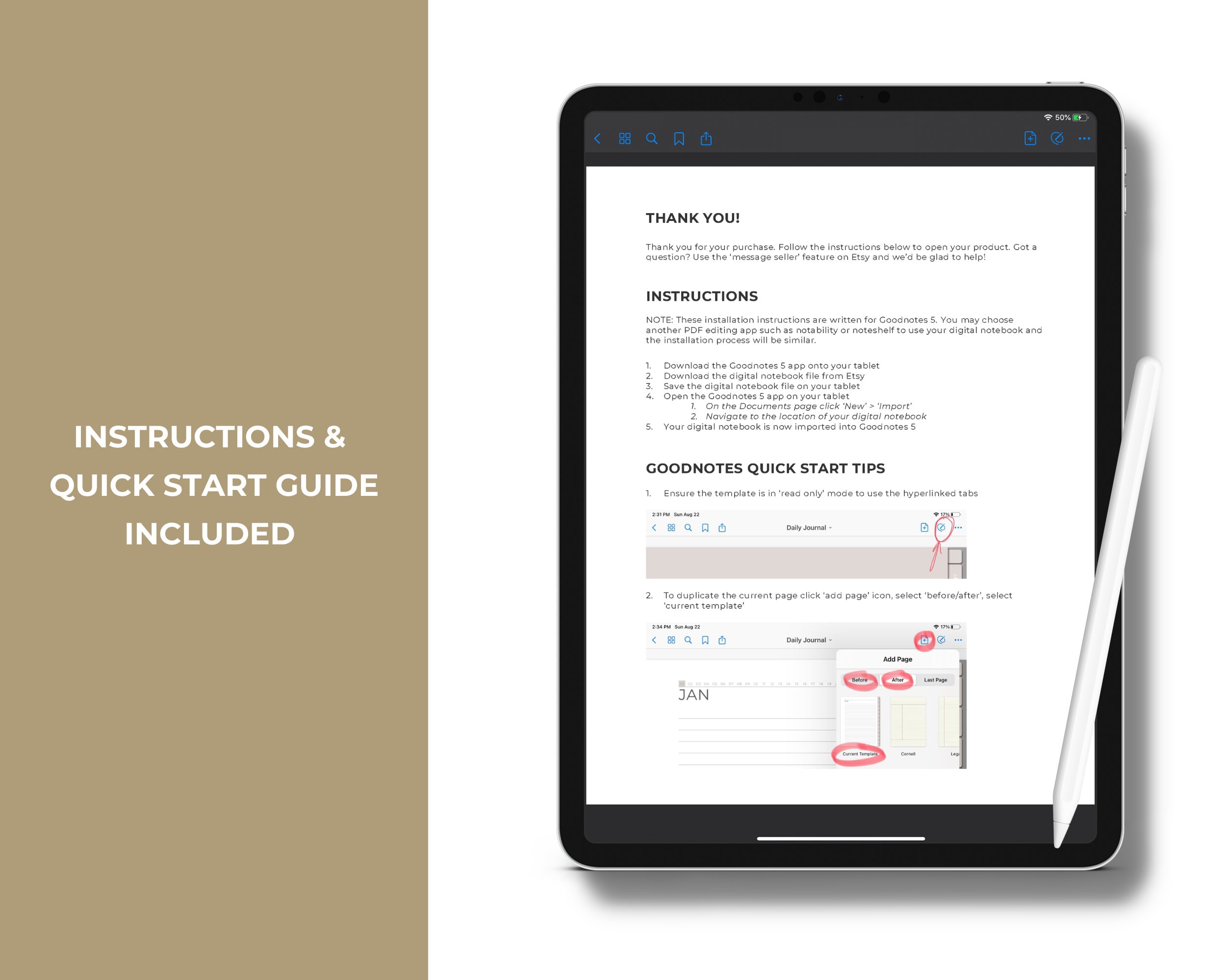 Digital Note Taking Template for Notability, Goodnotes, Noteshelf ...
