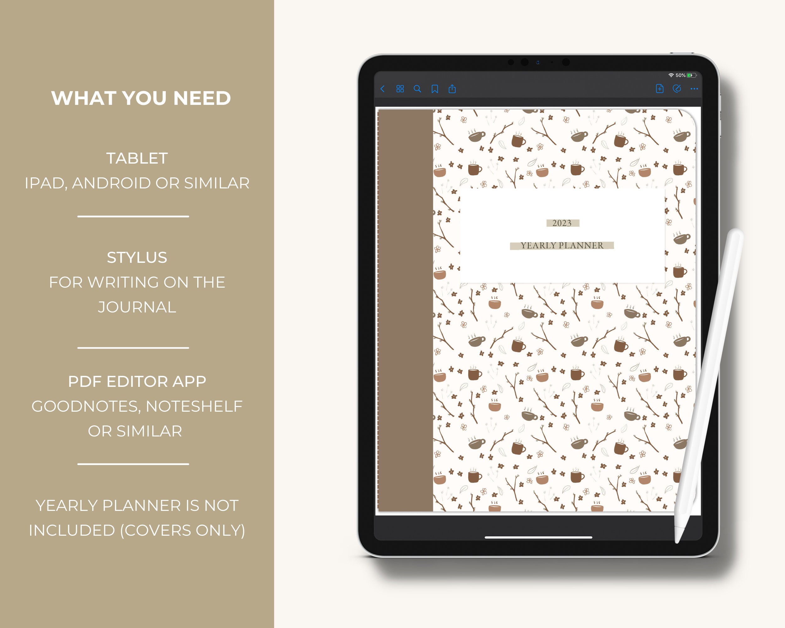 Digital Planner Cover, Boho Aesthetic Planner Cover for 2022 & 2023 ...