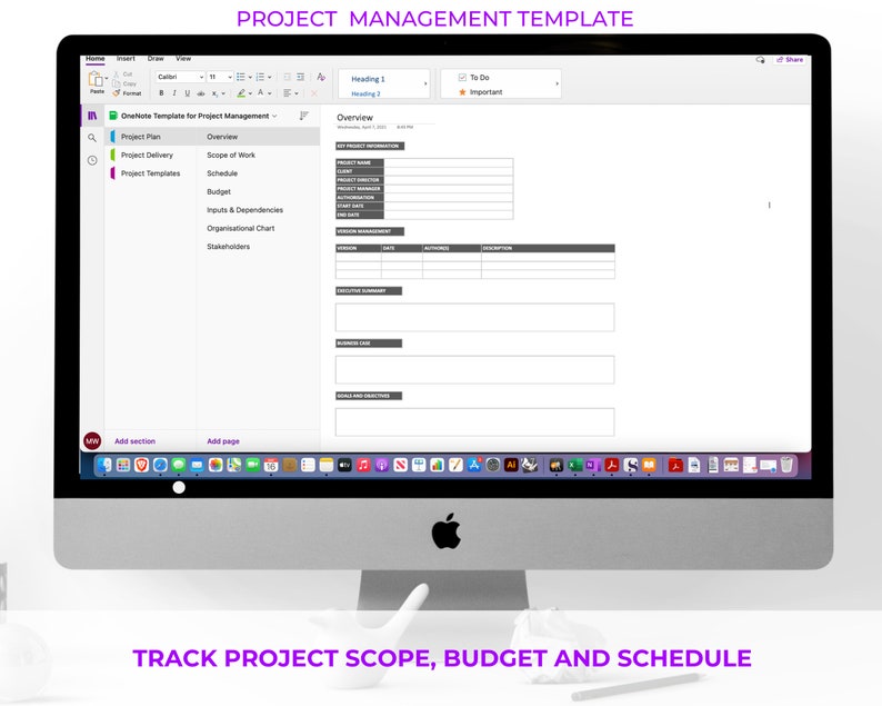 Onenote Project Management Template Bundle Weekly Planner - Etsy