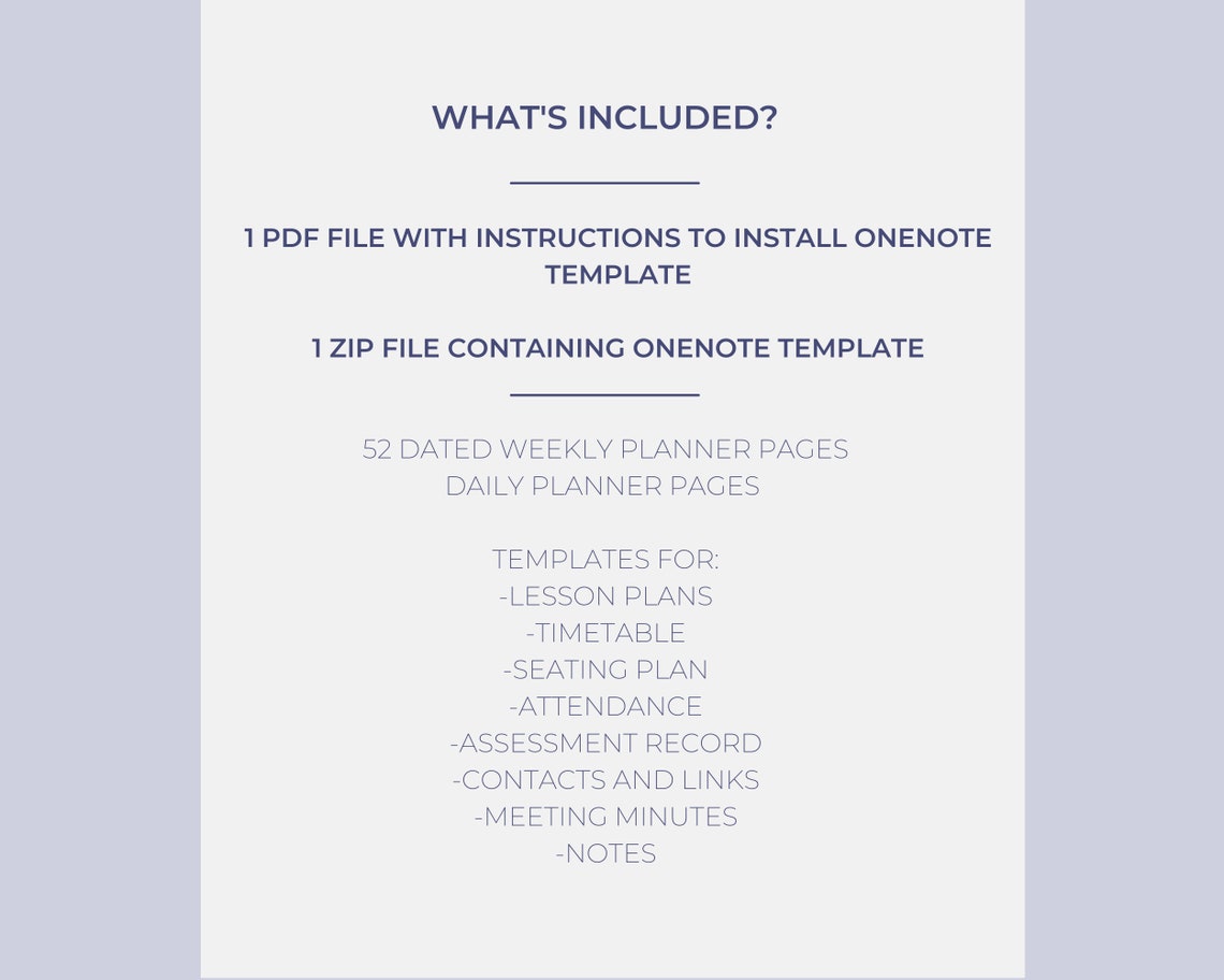 Onenote Teacher Planner Onenote Undated Digital Planner for | Etsy