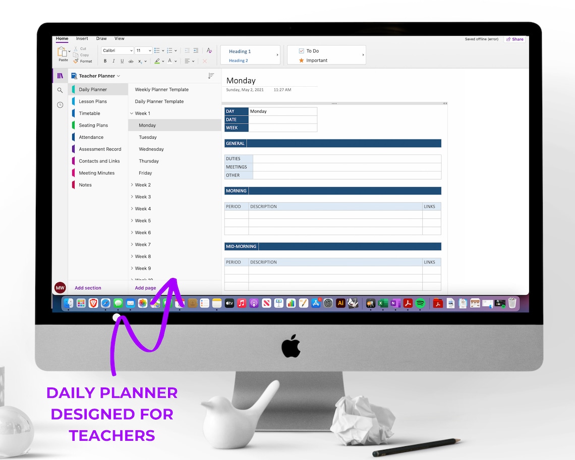 Onenote Teacher Planner Onenote Undated Digital Planner for | Etsy ...
