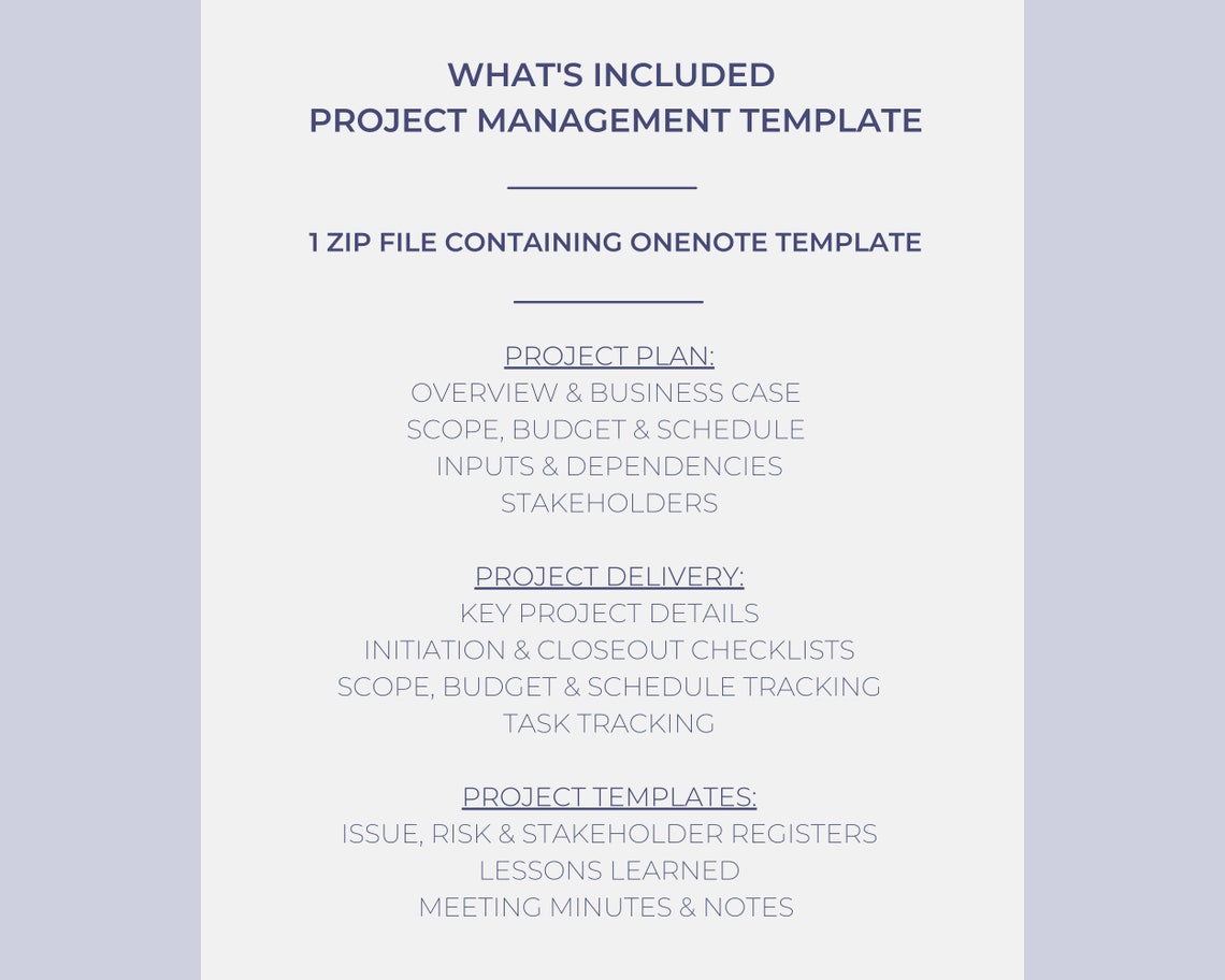 Onenote Project Management Template Bundle Weekly Planner - Etsy
