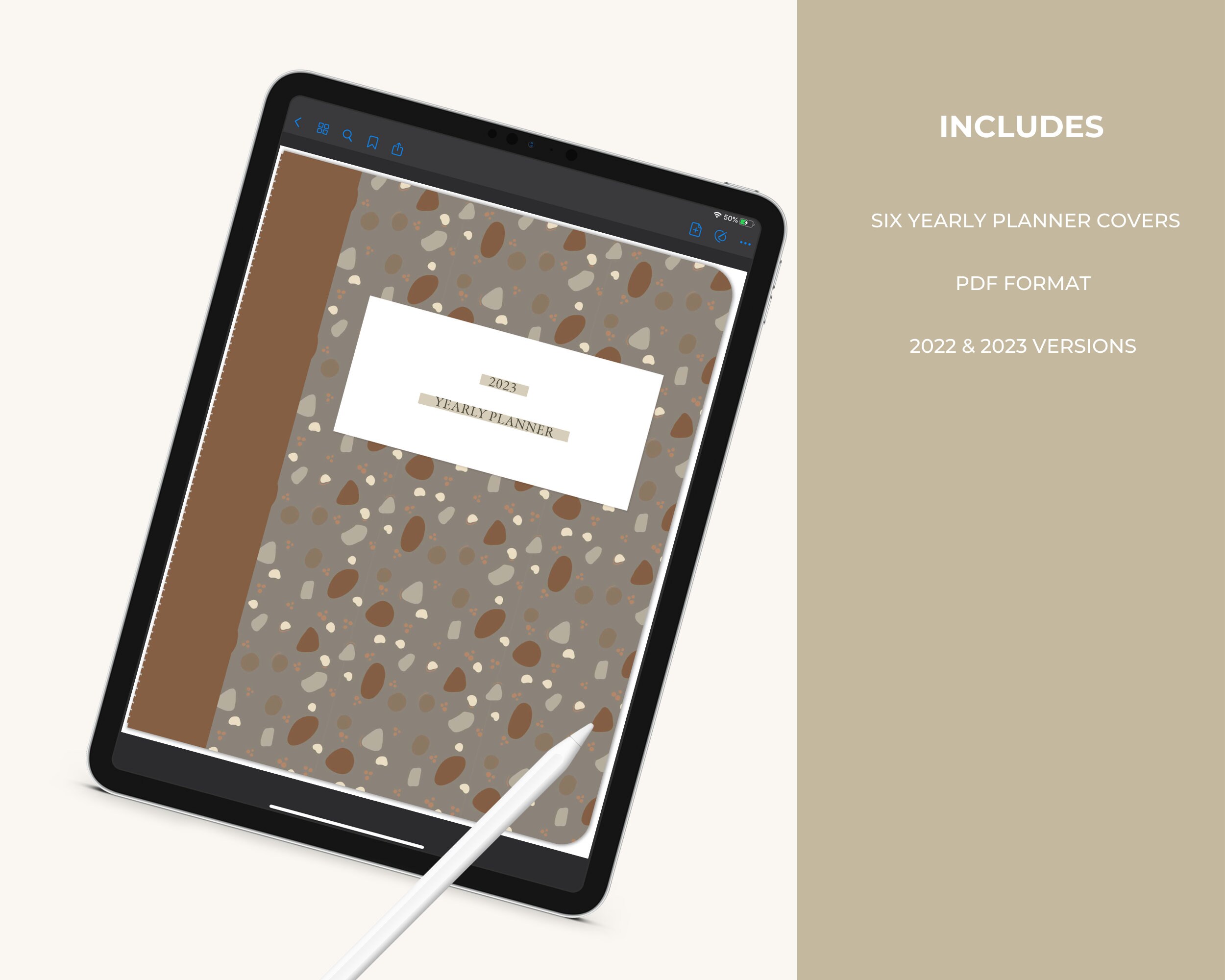 Digital Planner Cover, Boho Aesthetic Planner Cover for 2022 & 2023 ...