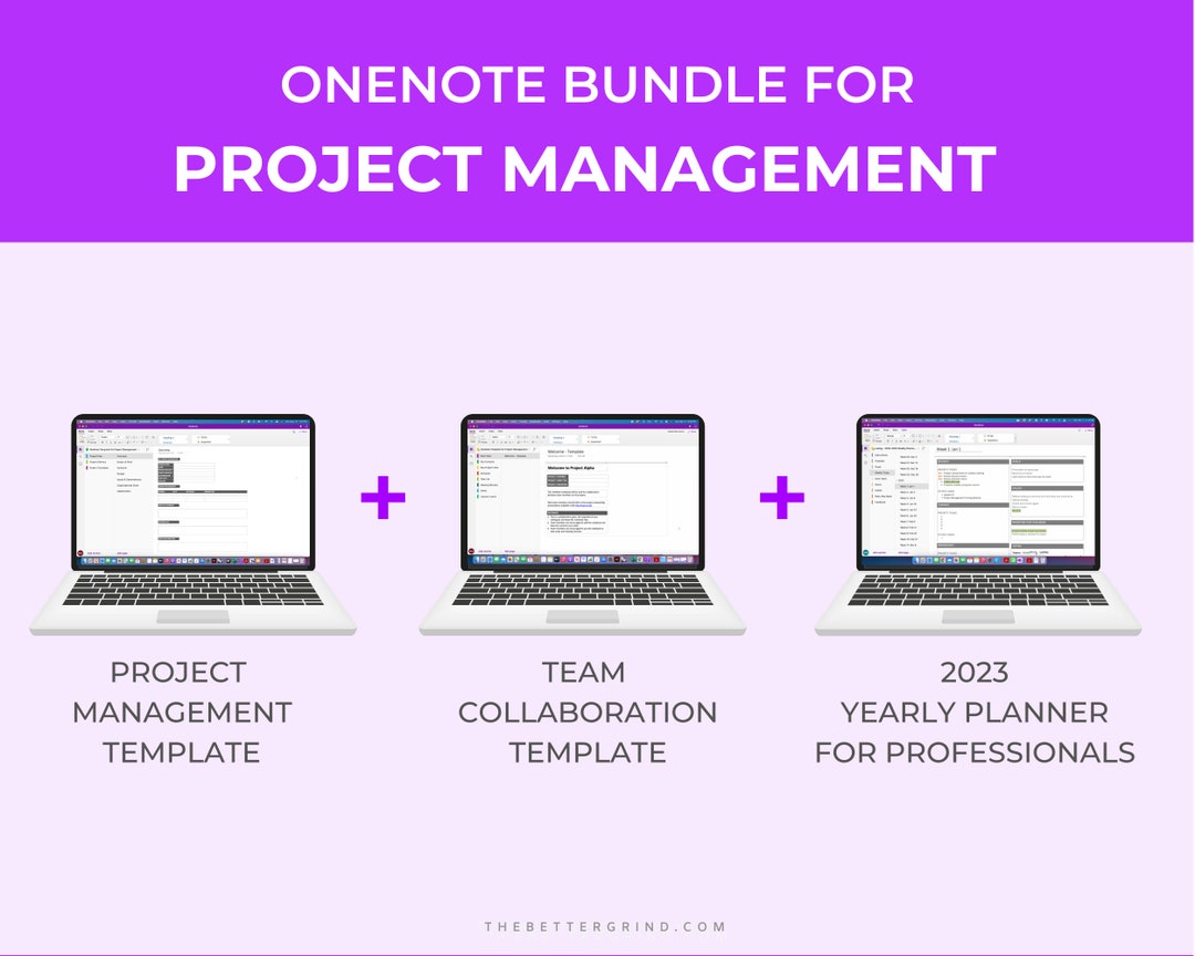 Onenote Project Management Template Bundle Weekly Planner - Etsy