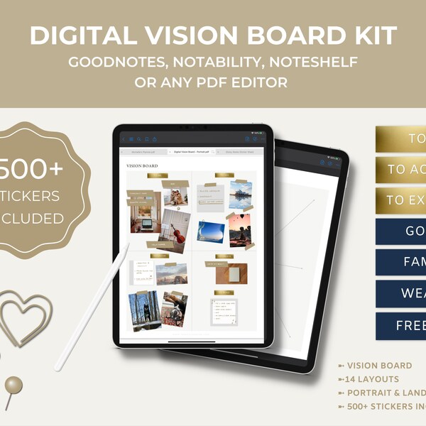 Vision Board Template - Etsy