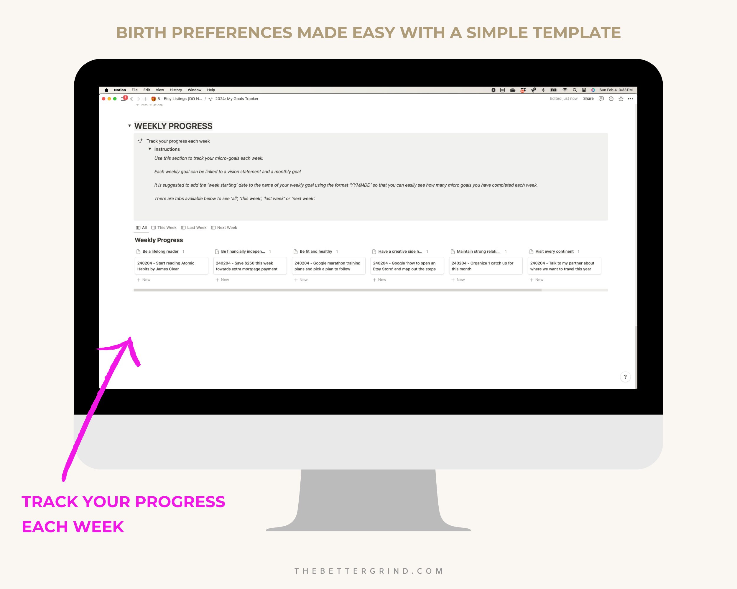 Notion 2024 Goal Tracker, Digital Goal Planner, Vision Board, Monthly ...