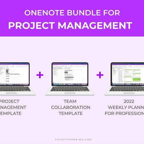 Onenote Project Management Template Bundle Weekly Planner - Etsy