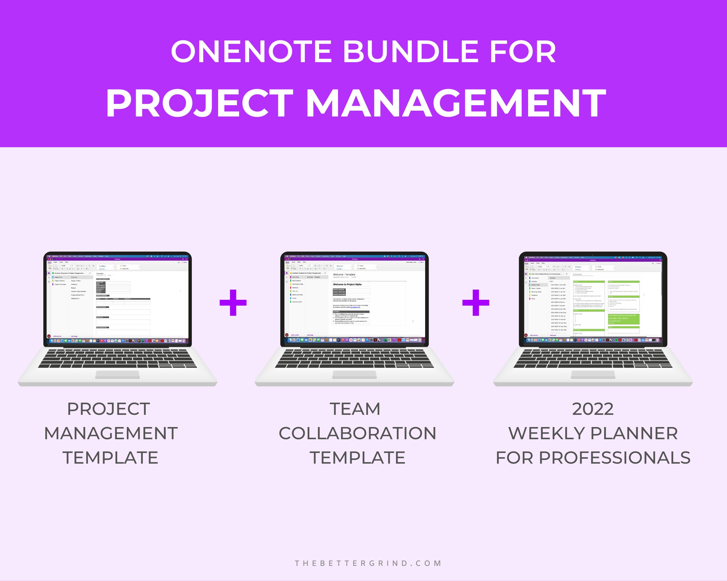 Onenote Project Management Template Bundle Weekly Planner - Etsy