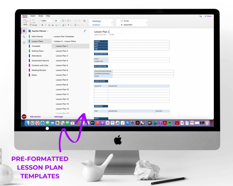 Onenote Teacher Planner Onenote Undated Digital Planner for | Etsy