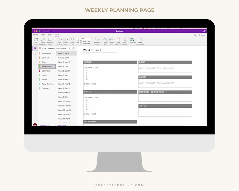 Buy Onenote Planner for Professionals, 2024 Onenote Digital Planner ...