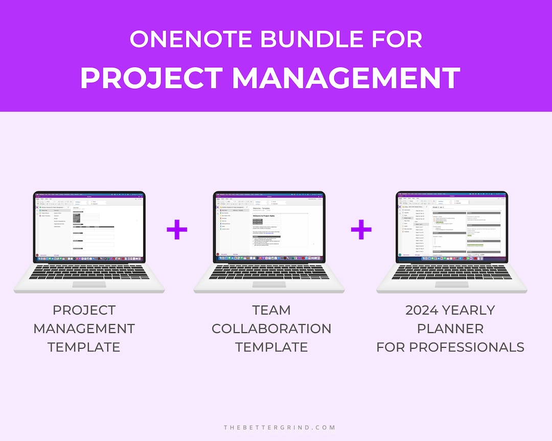 Onenote Project Management Template Bundle, Weekly Planner, Project ...