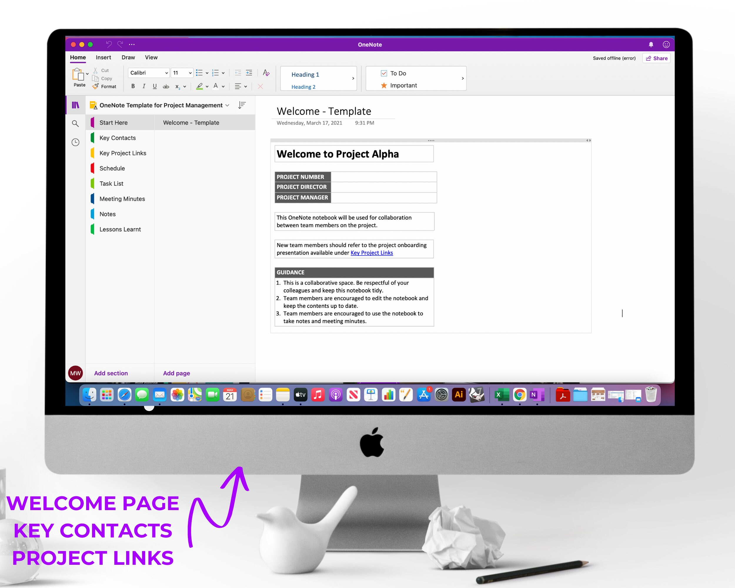 Onenote Project Management Template Team Collaboration - Etsy