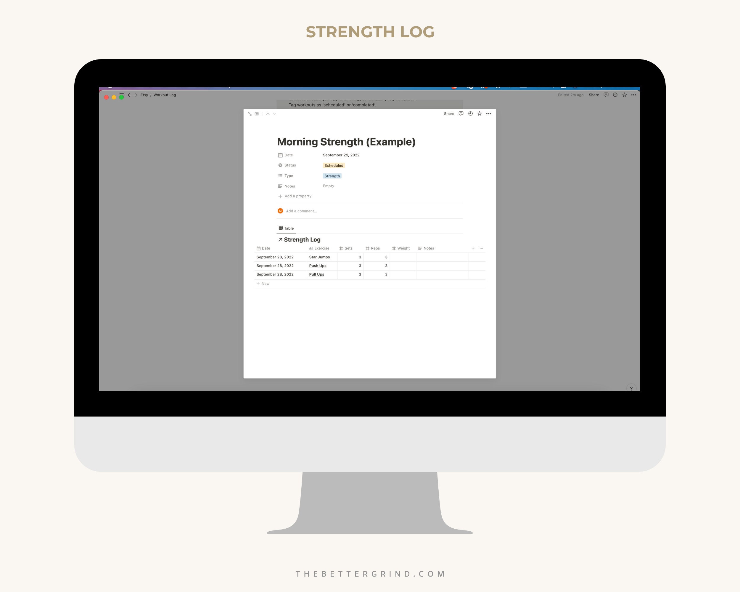 Notion Workout Template, Fitness Planner, Digital Workout Log for ...