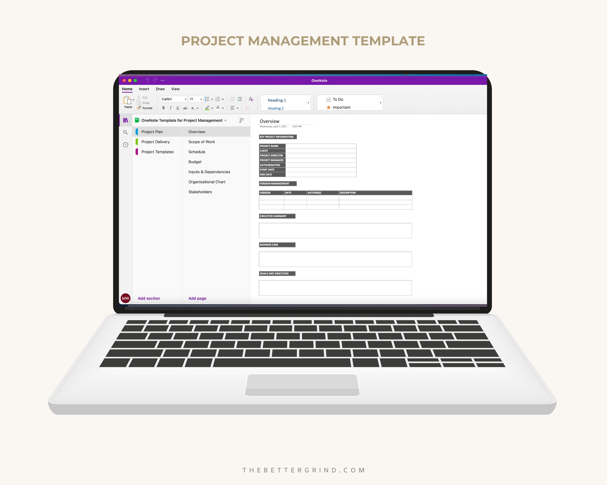 Onenote Project Management Template Bundle Weekly Planner - Etsy