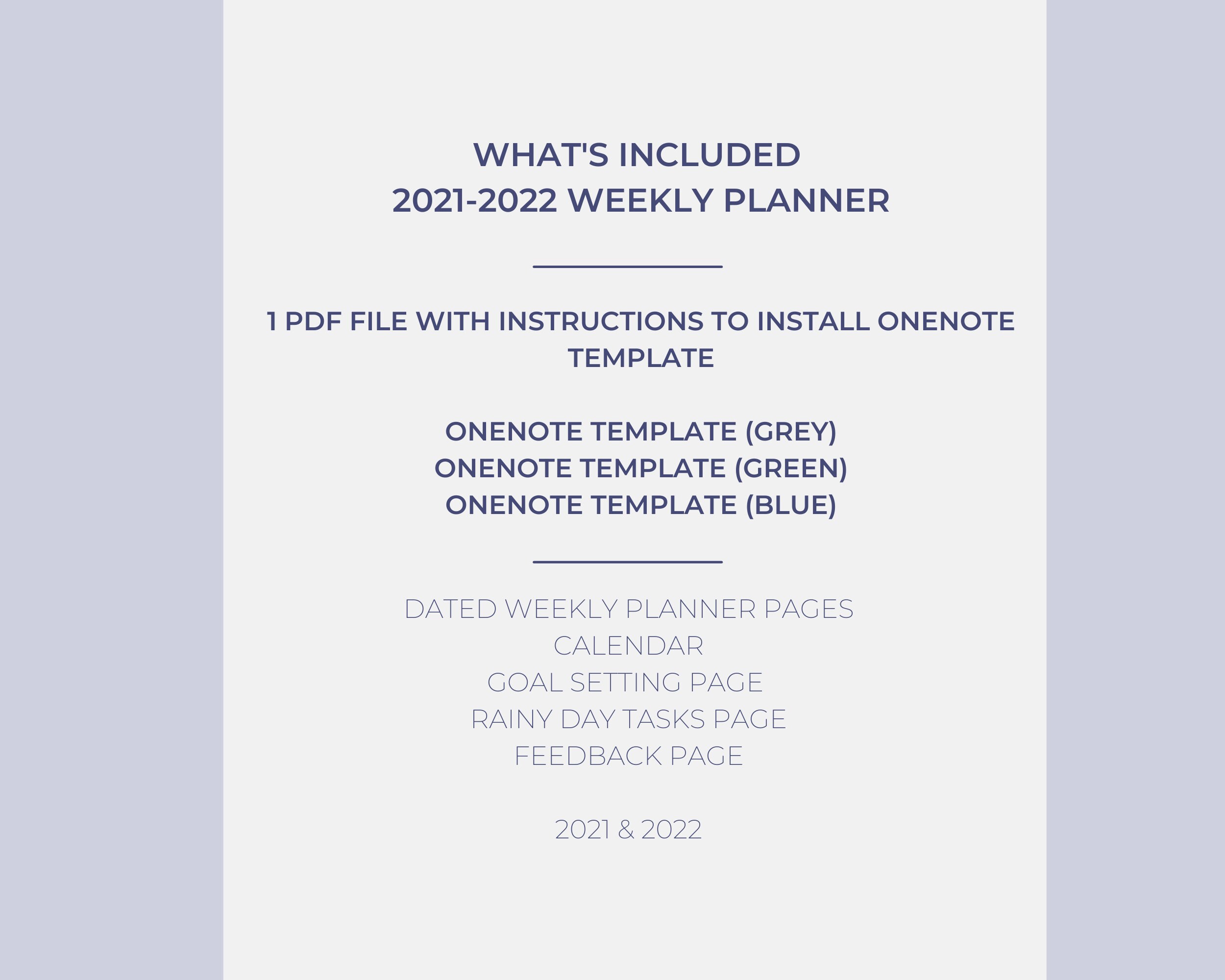 Onenote Project Management Template Bundle Weekly Planner - Etsy