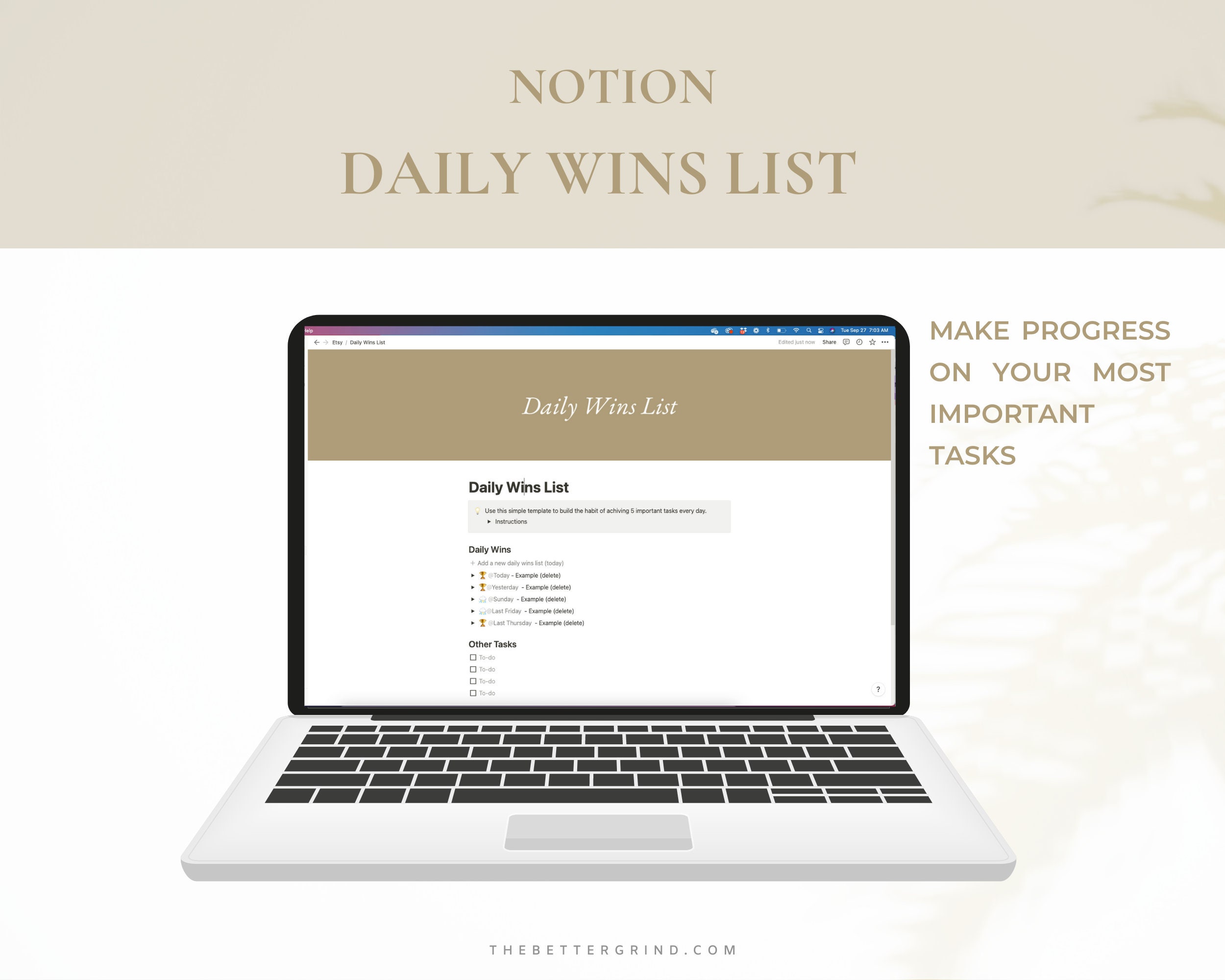 Daily Wins Notion Template Daily Digital to Do List for - Etsy