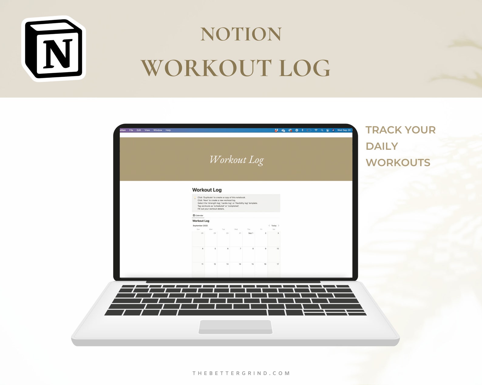 Notion Workout Template, Fitness Planner, Digital Workout Log for ...