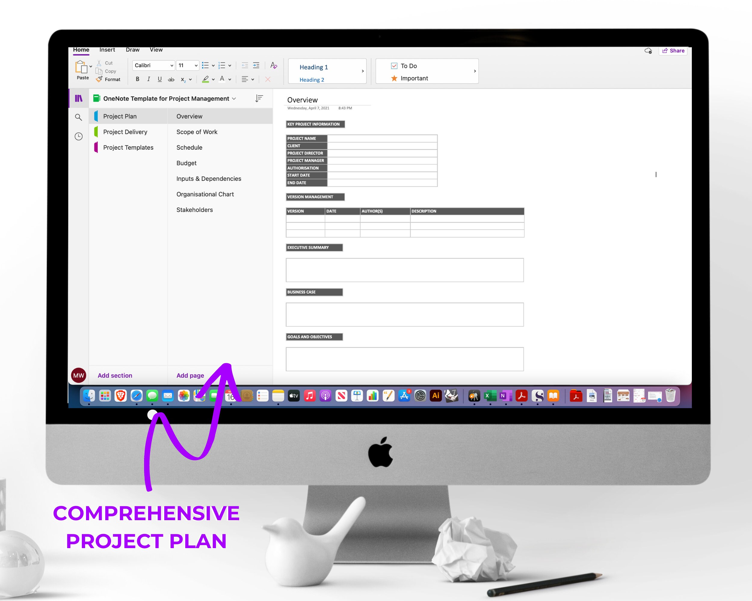 Onenote Project Management Planner, Project Management Template ...