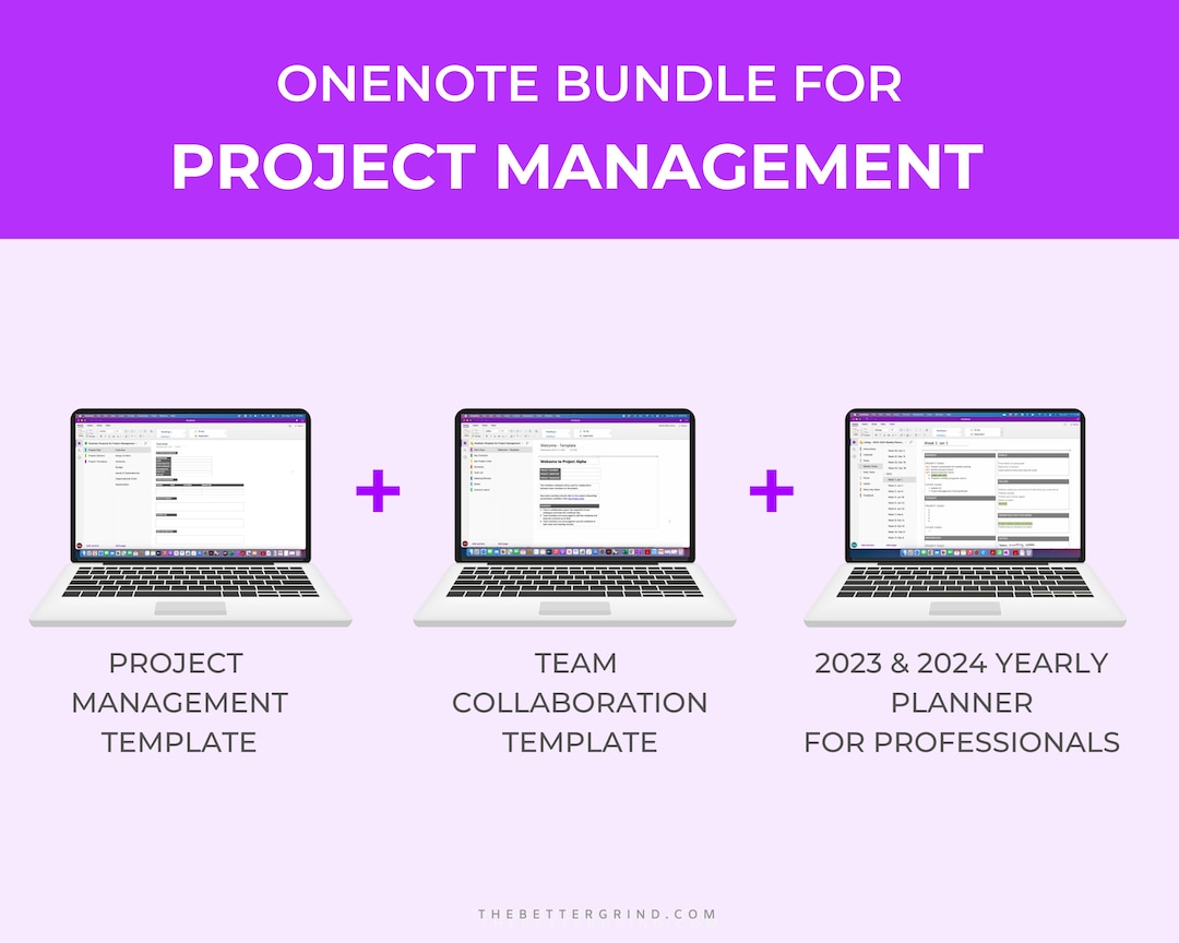 Onenote Project Management Template Bundle Weekly Planner - Etsy