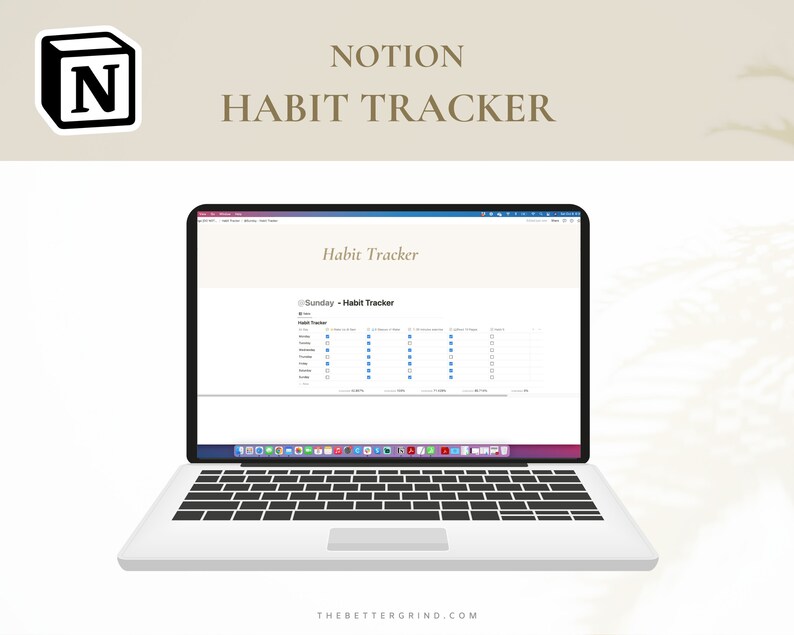 Notion Digital Weekly Habit Tracker Template, Easier Than Using Google ...