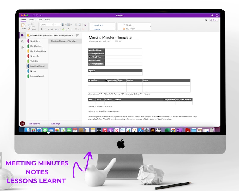 Onenote Project Management Template, Team Collaboration Planner ...