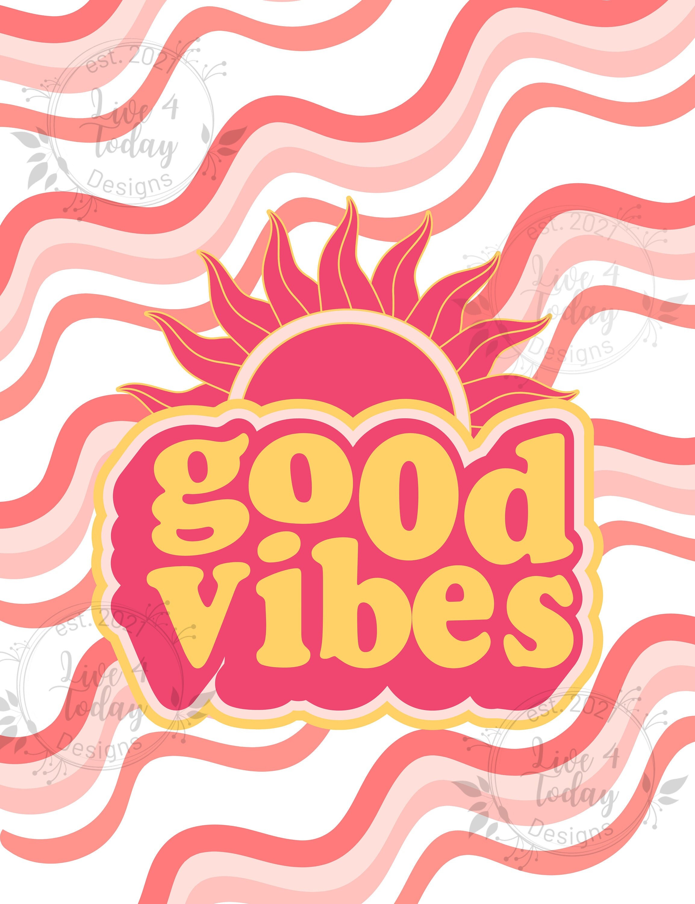 Good Vibes PNG, Digital Download pink and White Design - Etsy