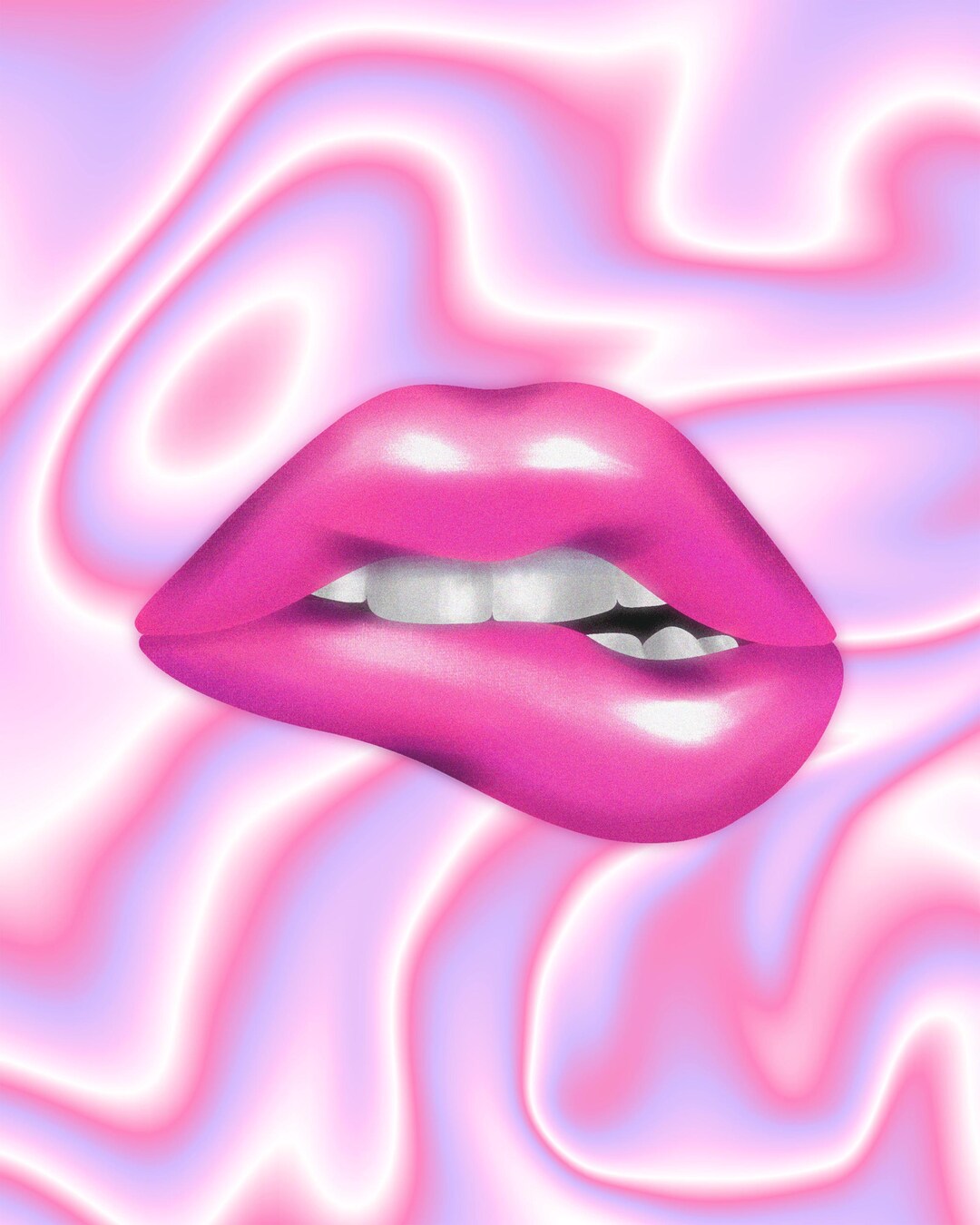 Y2K Pink Lips Digital Print – 2000s Aesthetic Wall Art, Instant ...