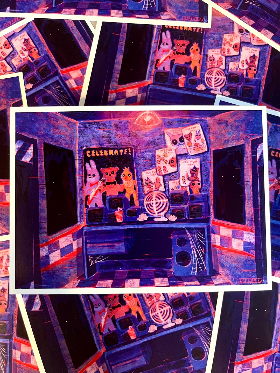 FNAF 1 Office Painting (five Nights at Freddy’s) - 5x7 Print | Emibeef ...