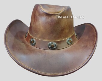 Cowhide Cowboy Hat - Etsy