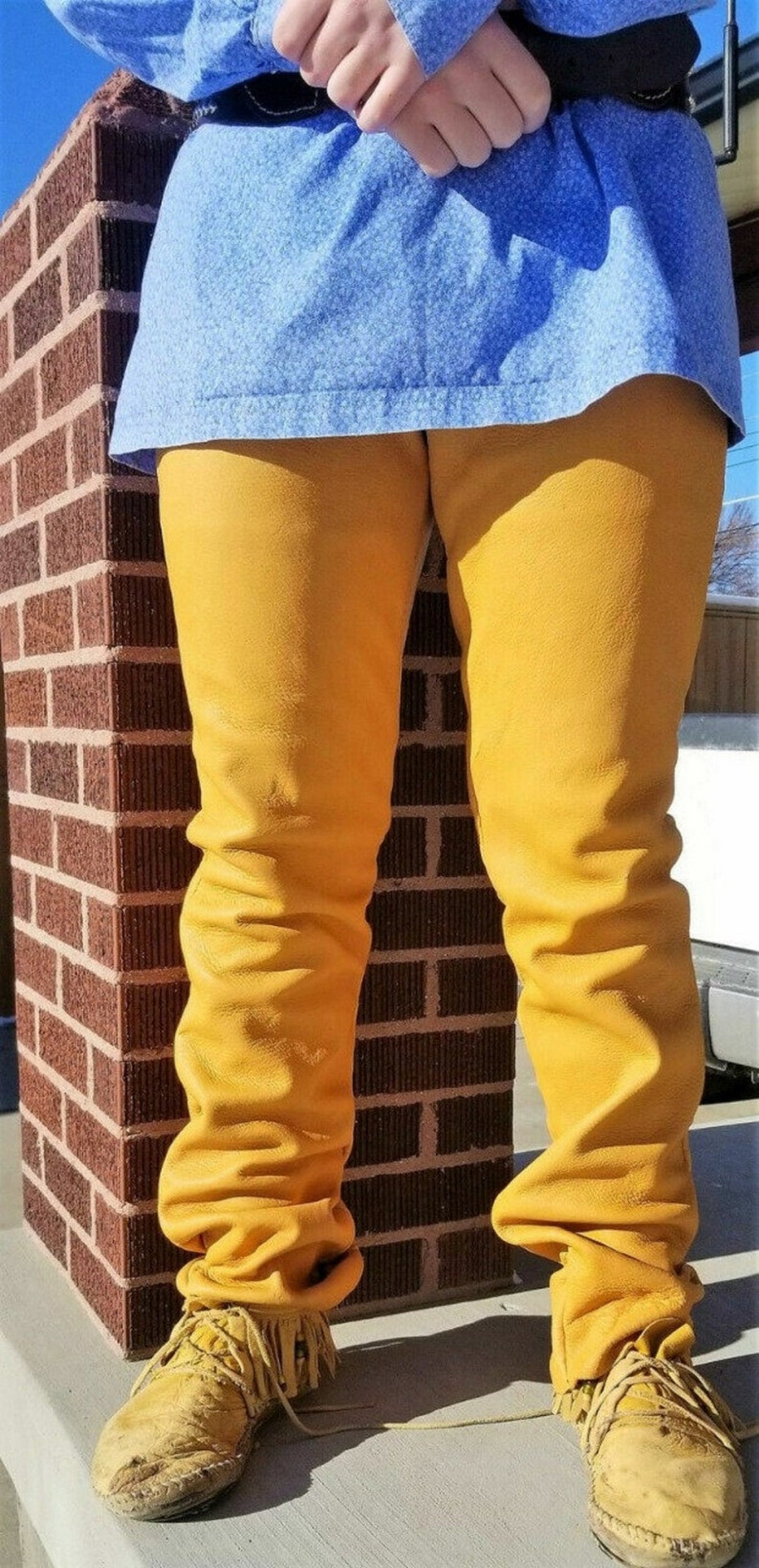 Native American Western Leather Buckskin Original Pant Trouser Style ...