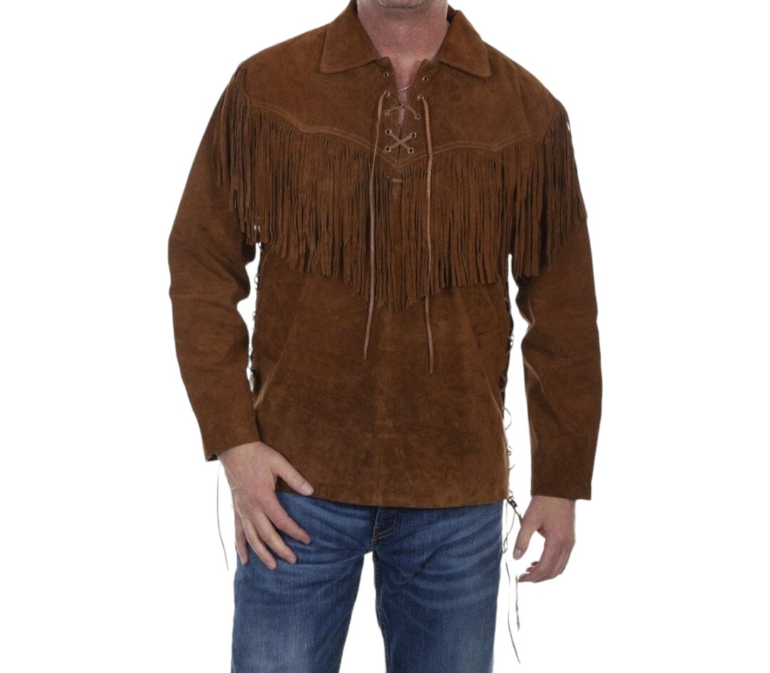Western Jacket Handmade Western Suede Leather Mountain Men Buckskin ...